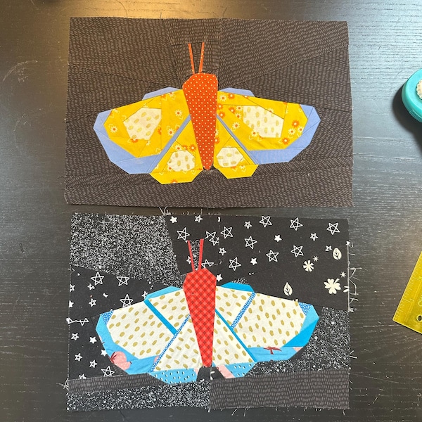 Moth Eclipse FPP Quilt Block PDF Pattern Download by Woollypetals - Etsy