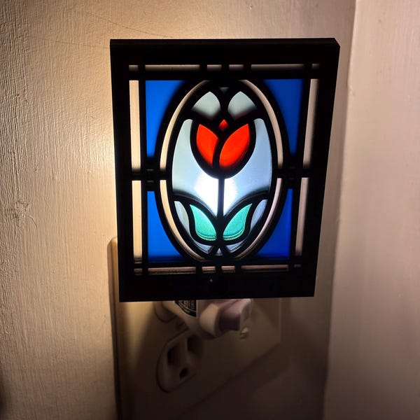 Stained Glass Window Night Light, Unique Home Decor, Kitchen and ...