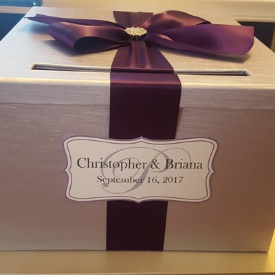 Wedding Card Box, Personalized Name Card Box, Event Card Holder ...