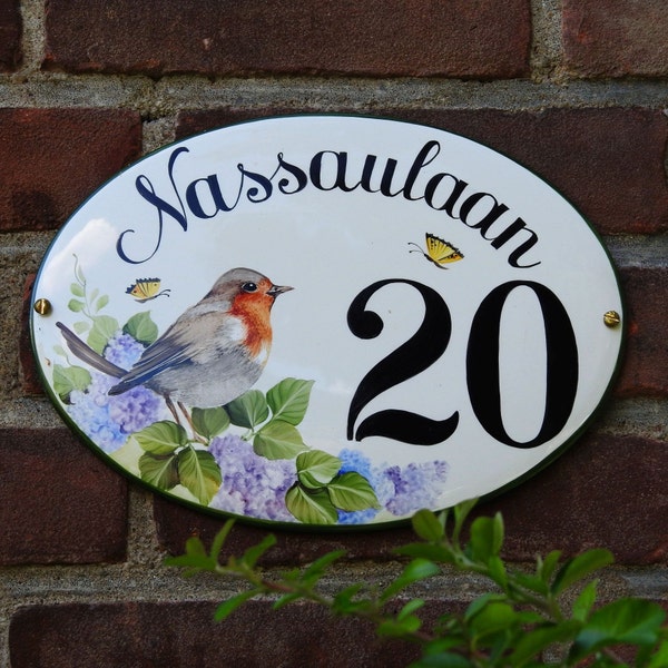 Bird Outdoor House Numbers, Custom Ceramic Address Sign - Cottage Sign ...