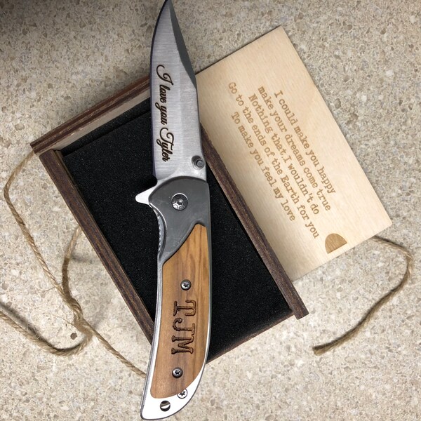 Engraved Pocket Knife Groomsmen Gift Custom Knives With Box ...