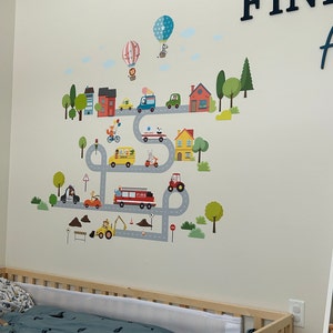 Transportation Wall Decal, Vehicles Cars and Animals Wall Sticker ...