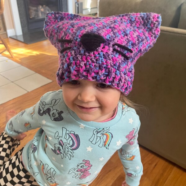 PATTERN - PDF DOWNLOAD - Crochet No-sew Square Cat Hat Adult Size - Etsy