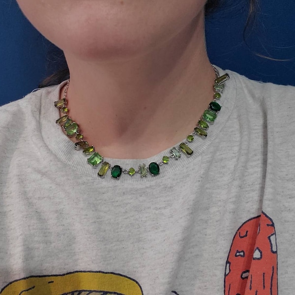 Y2K Black Diamond Handmade Star Chain Necklace,chain Necklace With ...