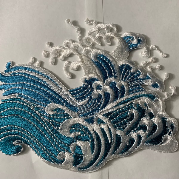 Ocean Wave, Sea Wave Patch, Cool Patch, Embroidered Iron-on Patch ...