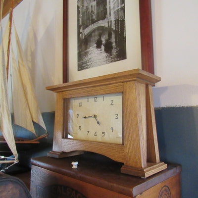 Arts and Craftsman Clock, Ivory Dial - Etsy