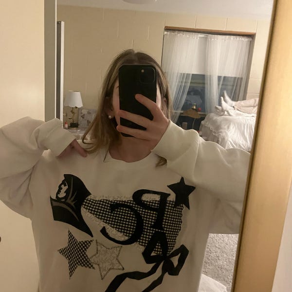 CUSTOM College Sweatshirt, 5 or More Appliqués or Patchwork Designs ...