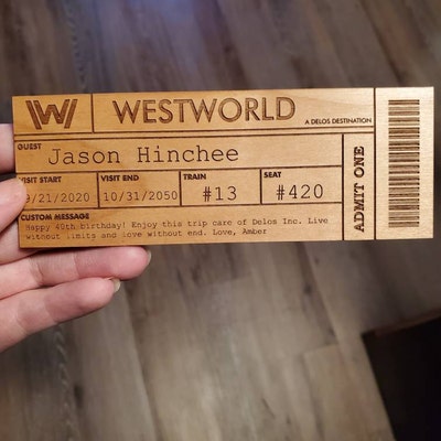 Custom Wood Westworld Ticket - Etsy