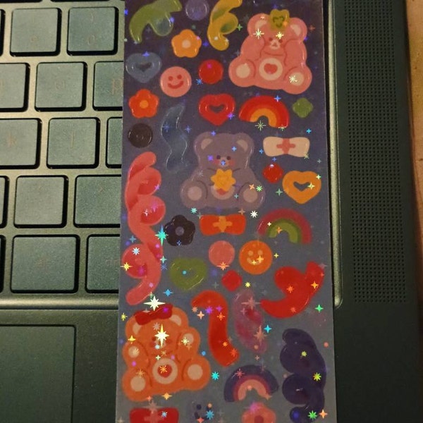 Pixel Crosses Gothic Emo Holographic Sticker Sheet Korean Stickers ...