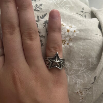 Star Band Ring, Chunky Star Ring, Silver Star Ring, Star Ring, Gothic ...