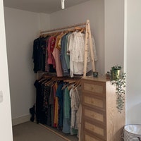 Handmade, Natural Wood, Hanging Rail - Etsy UK