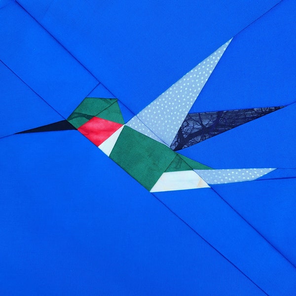 Hummingbird Quilt Block Paper Pieced Pattern - Etsy Canada