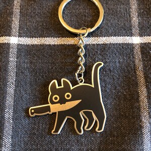 Knifecat Metal Keychain - Etsy