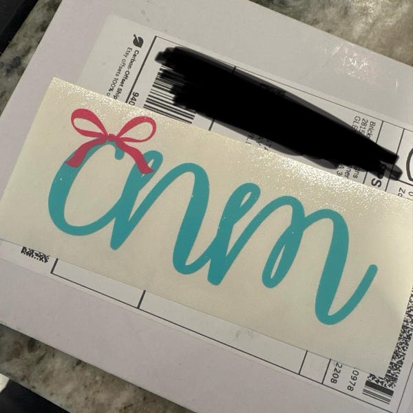 Monogram Car Decal, Coquette Car Decal, Monogram Sticker, Bow Monogram ...