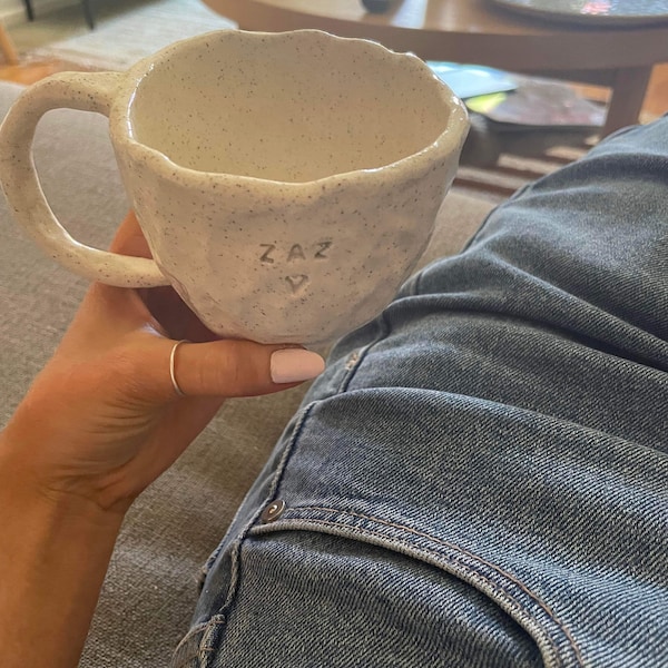 Quirky Personalised Mug, Handmade Coffee Mug - Write Anything You Want ...