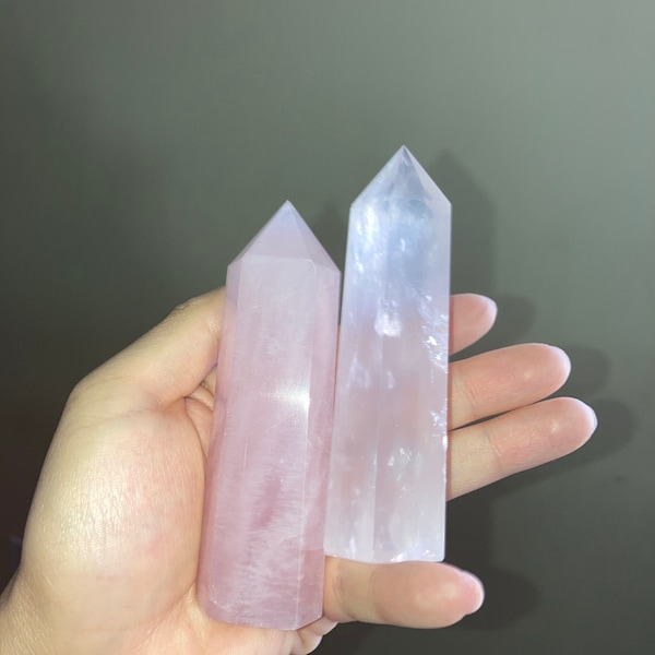 Crystal Tower.big Rose Quartz Obelisk Tower.rose Quartz Point,crystal ...