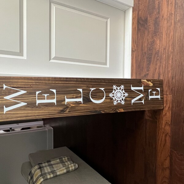 Christmas Welcome Sign - Winter Porch Decor - Let It Snow Sign ...