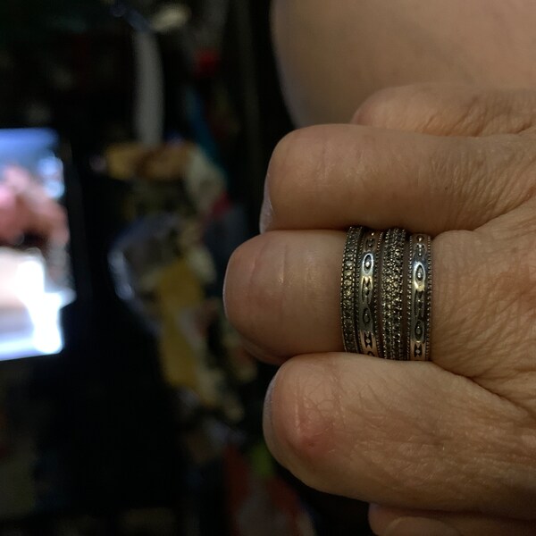 Thin Aztec Band Silver Ring - 925 Sterling Silver - Etsy