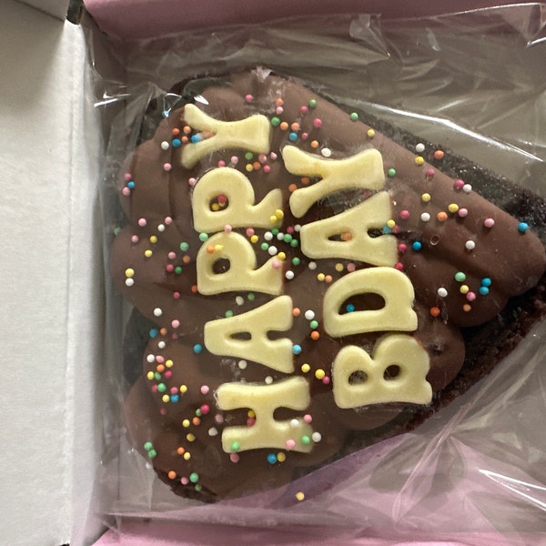 Mini Heart Brownie Slab / Postal Brownies / Letterbox Brownies / Love ...