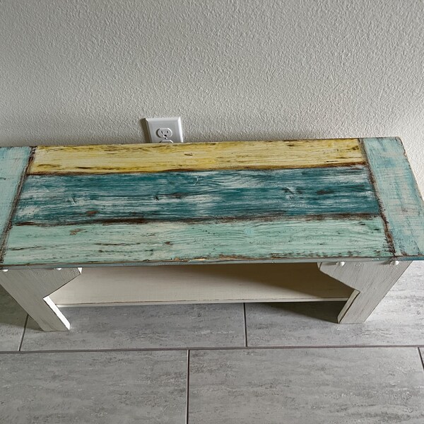 Coastal Farmhouse Furniture, Rustic Entryway Seating, Beach House Style ...