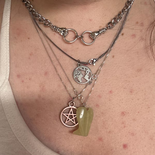 Silver Open Ended Hand Necklace, Hold on to Hope Necklace, Grasping ...