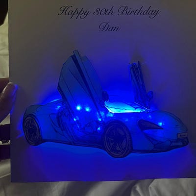 Light up Birthday Card, Lighthouse, Personalised, Handmade Card. Any ...