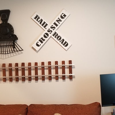 Train Decor Wall Border Art 4 Ft Straight Train Track Wall Decor for ...