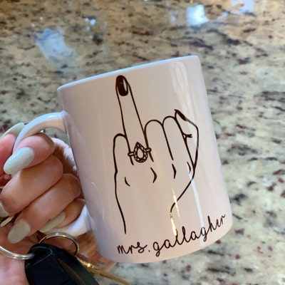 Personalized Engaged Mug Ring Finger Mug Custom Engagement Mug Wedding ...