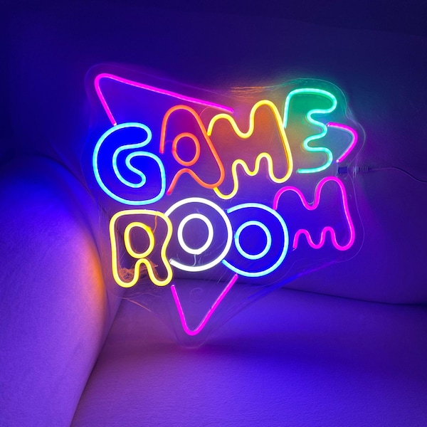 GAME ON Neon Sign, Custom Size and Color Neon Lights, Decor Game Room ...