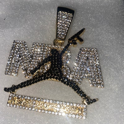 NBA Youngboy 18k Gold/white Gold CZ Diamond Hiphop Iced Pendant/chain ...