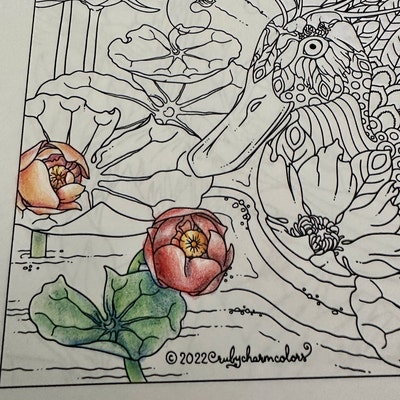 RUBY CHARM Downloadable Printable Adult Coloring Page, Artful ...