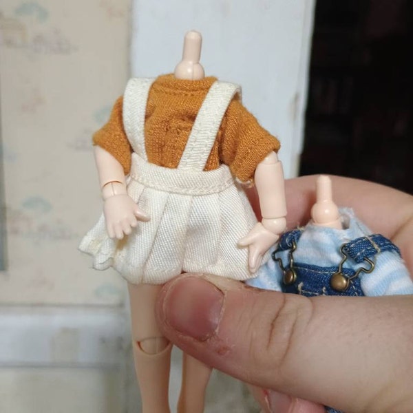 3pcs/set Obitsu11 Suit Uniform Clothes Nendoroid Pants Suit T-shirt Set OB11 GSC Molly Bjd Dolls ...