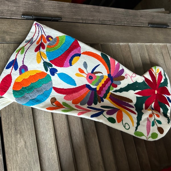 Otomi Holiday Stocking, Hand-embroidered. Unique Holiday Stocking ...