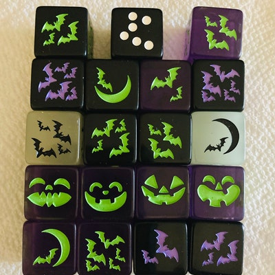 Pumpkin Dice / Set of 2 / D6 Halloween Dice, Spooky, Fall, Jack-o ...