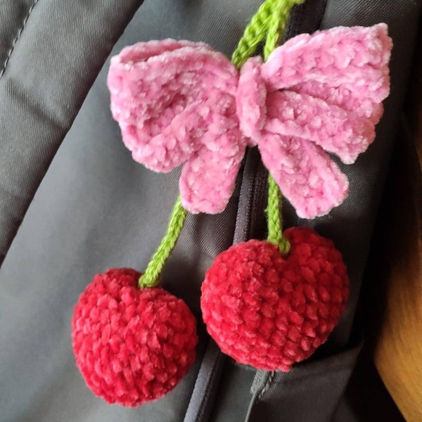 Heart-shaped Cherry Keychain Crochet Pattern PDF – Dual Red Love ...