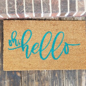 Oh Hello Doormat Hello Welcome Mat Housewarming Gift Cute | Etsy