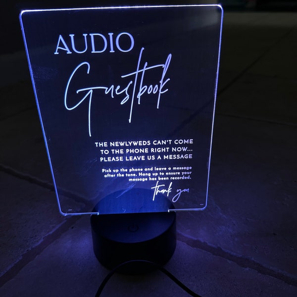 Audio Guestbook Sign, Modern Minimalist Wedding Sign, Phone Message ...