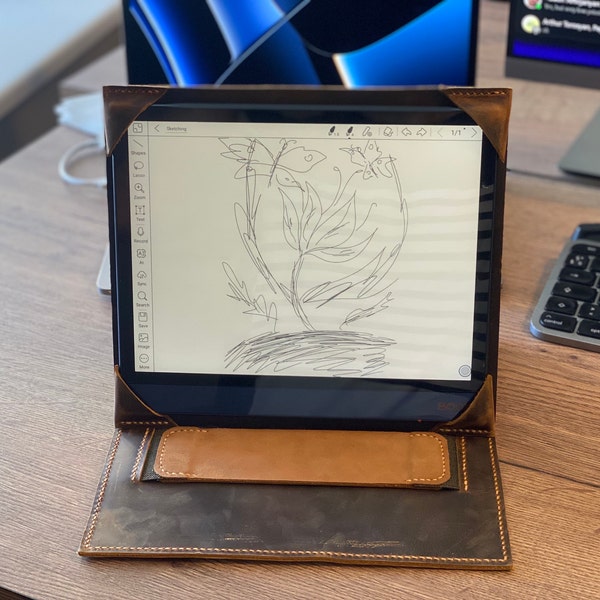 Personalized Distressed Leather Onyx Boox Note Nova 3 Tablet Case , All ...