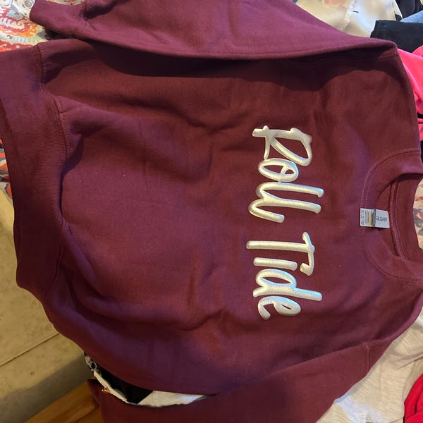 Custom Puff Print Team Name Sweatshirt, Embossed Mascot Sweatshirt ...
