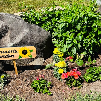 Flower Garden Sign Custom Flower Garden Sign Personalized - Etsy