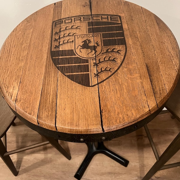 Pub Table 42" Tall With Footrest - Laser Engraved - Etsy