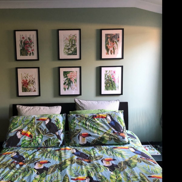 Gum Blossoms Set of Six Prints by Debra Meier Art, Australian Native ...