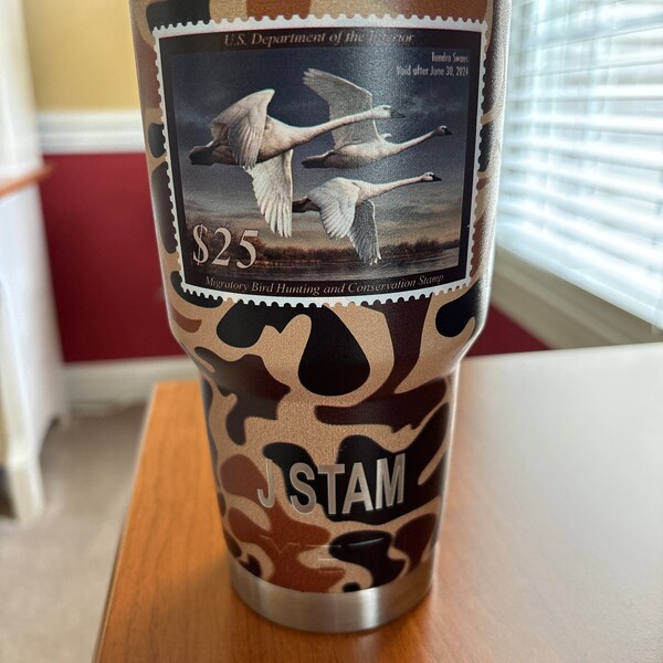 Yeti 30 Oz Tumbler Duck Stamp Old Camo 2024 Tundra Swan Stamp - Etsy
