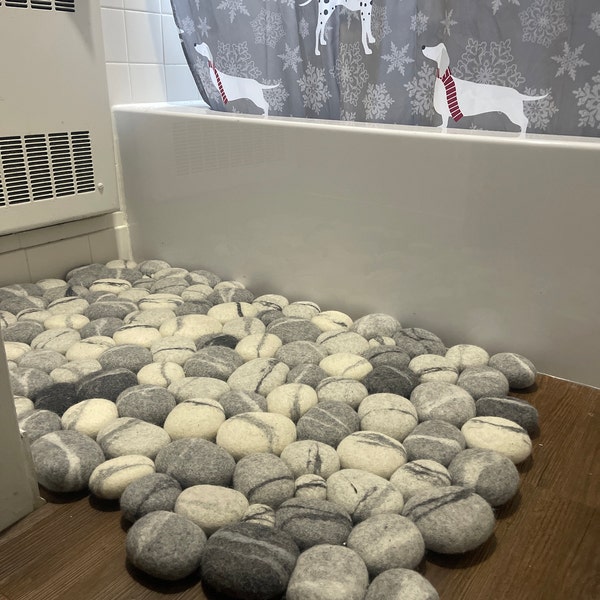 Felt Stone Rug , Felt Carpet , Felted Wool Stone , Felt Stone Rug Bath ...