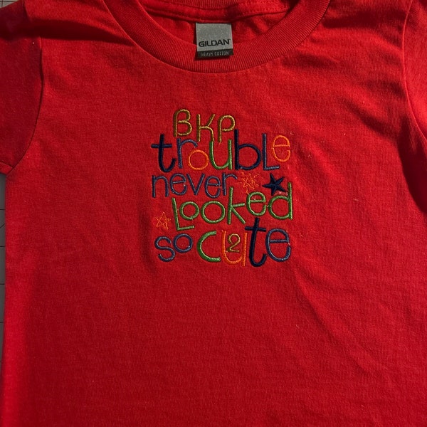 Trouble Never Looked so Cute Embroidery Design - 4x4 5x7 6x10 8x8 Sizes ...