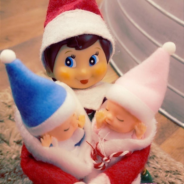 Sleeping Newborn Elf Baby Doll Set, Elf Prop, Elf Accessory, Shelf ...