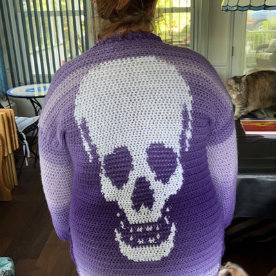 Crochet Skull Cardigan - Etsy