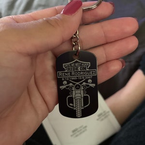 Biker Motorcycle RIDE ON Personalized Remembrance Keychain With a Biker ...