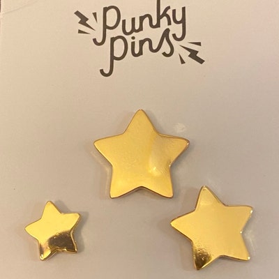 Trio of Gold Stars Enamel Pin Set // Achievement Pins, Collar Pins ...