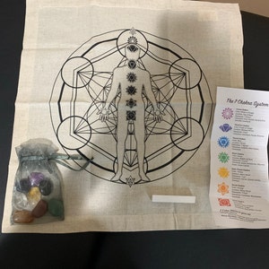 Energy Healing Metatron Grid Cloth Linen Cloth Distance Healing Reiki ...